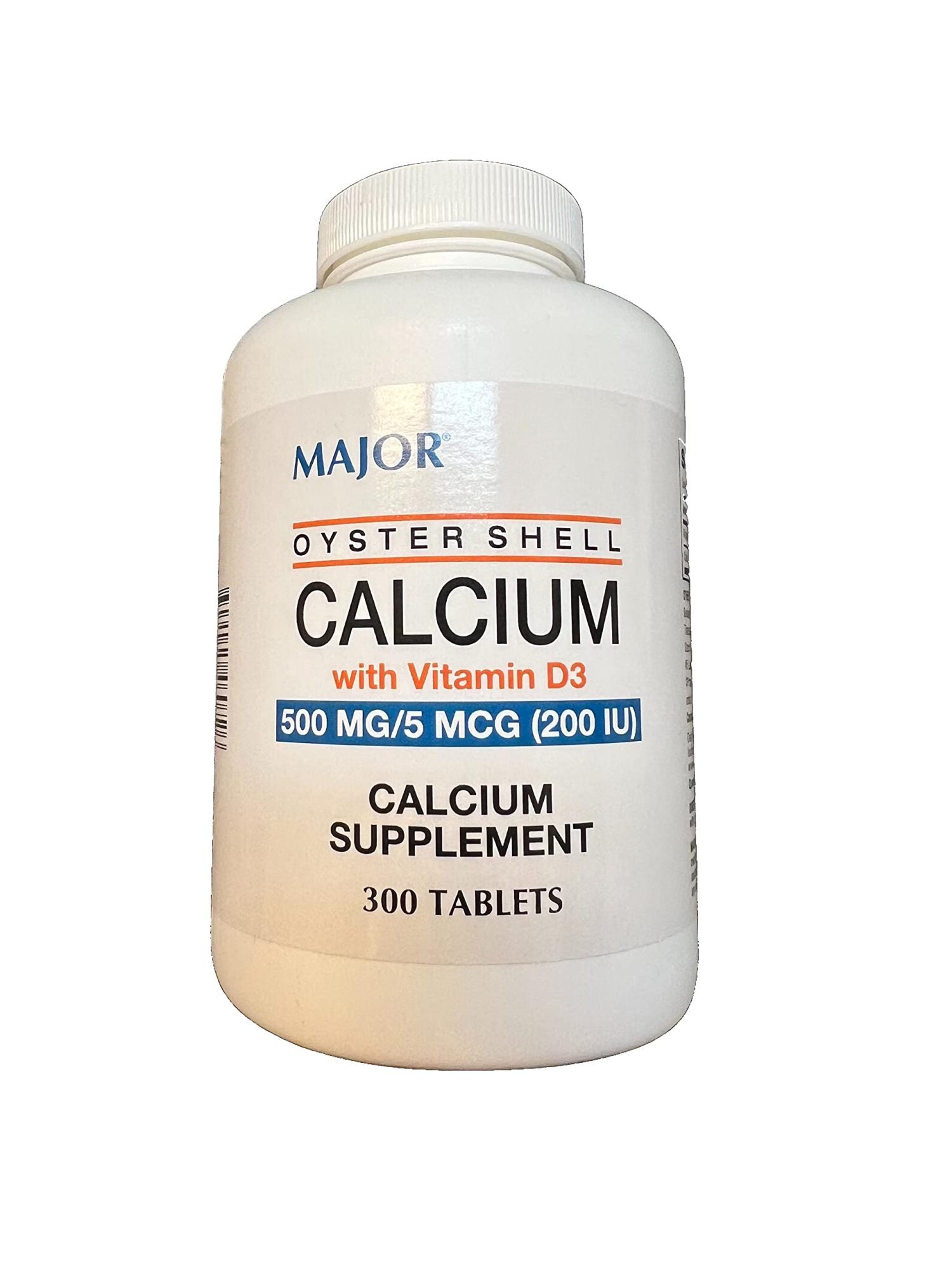 Major Pharmaceuticals Oyster Shell Calcium with Vitamin D 500mg - 300 ...