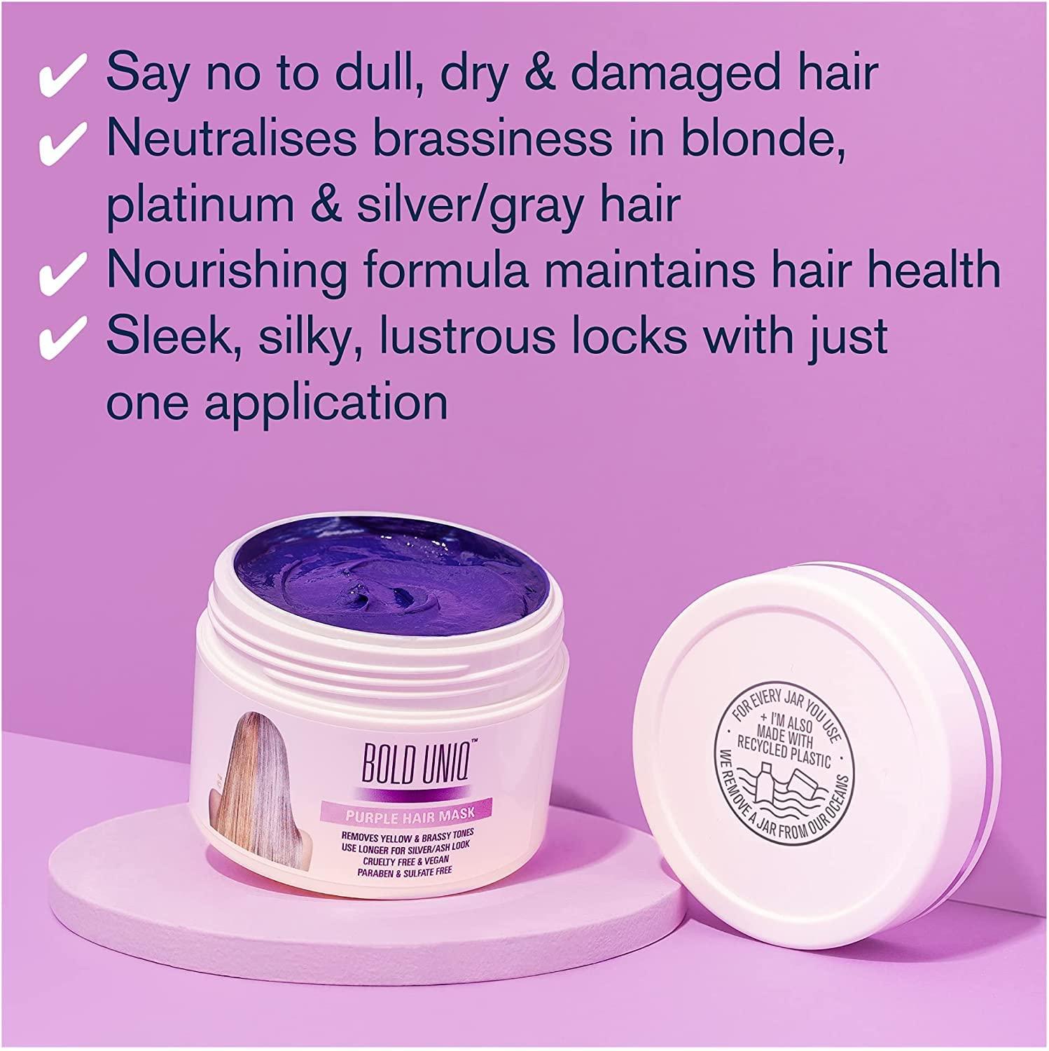 Purple Hair Mask and Shampoo Bundle for Blonde, Platinum, and Gray Hair ...
