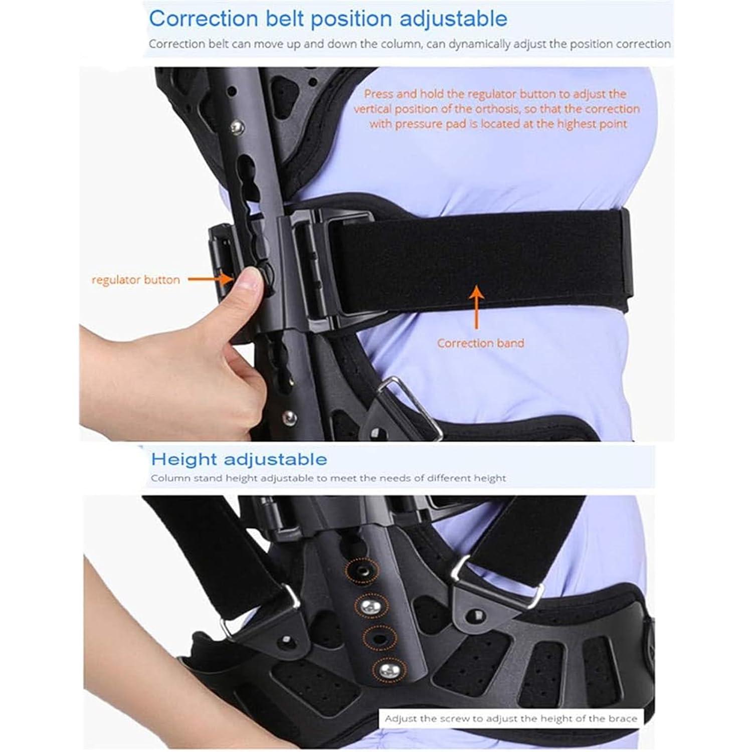 Spinal Back Orthosis Adjustable Scoliosis Corrector with Soft Shoulder ...