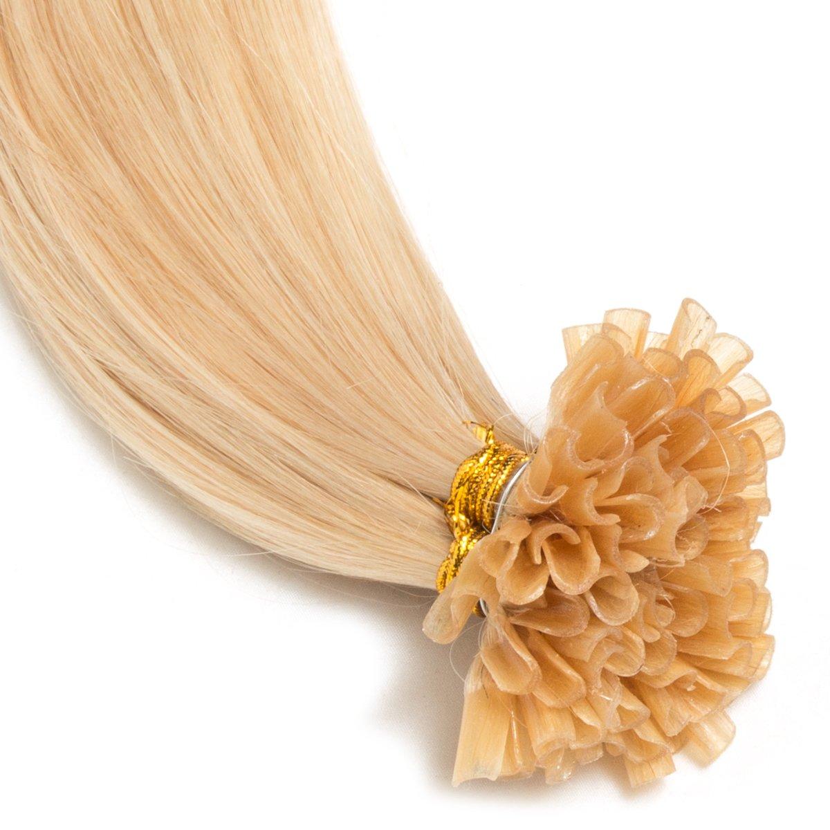 Premium Whiteblonde Keratin Bonding Extensions - 100% Remy Human Hair ...
