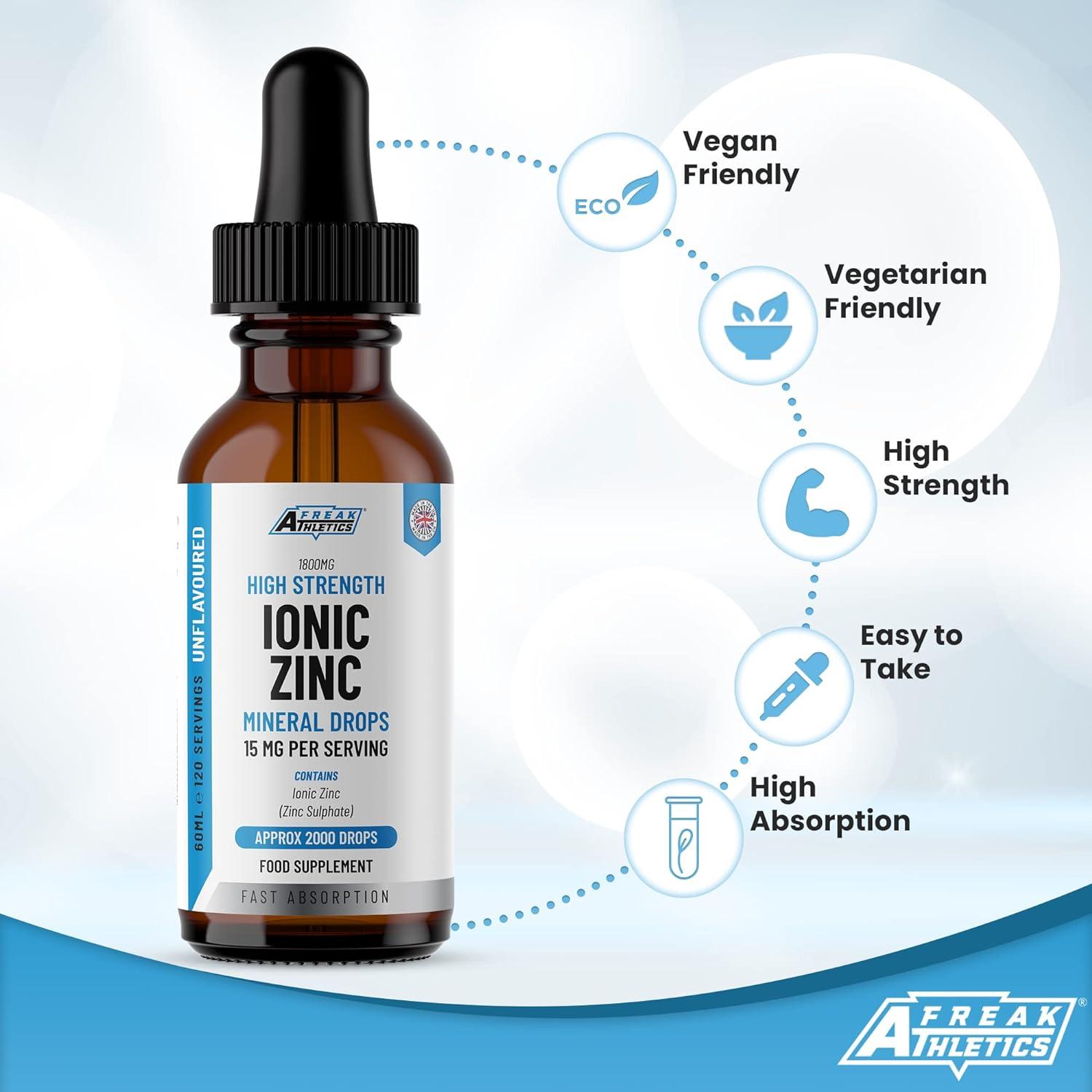 Ionic Zinc Liquid Drops 15mg - 60ml Glass Bottle - Boosts Metabolism ...