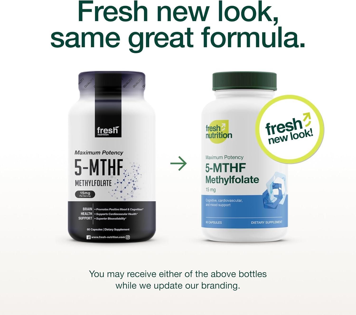 Fresh Nutrition L-Methylfolate 7.5mg - DNA Verified, Maximum Potency ...