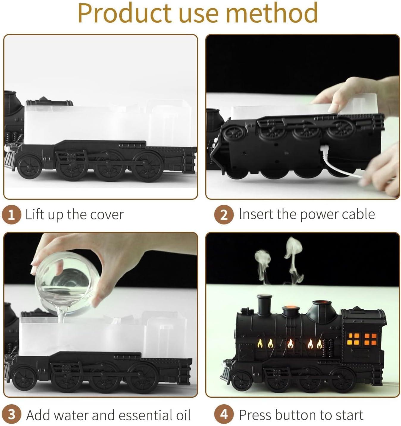 Train Diffuser for Essential Oils | 300ml Locomotive Humidifier with ...