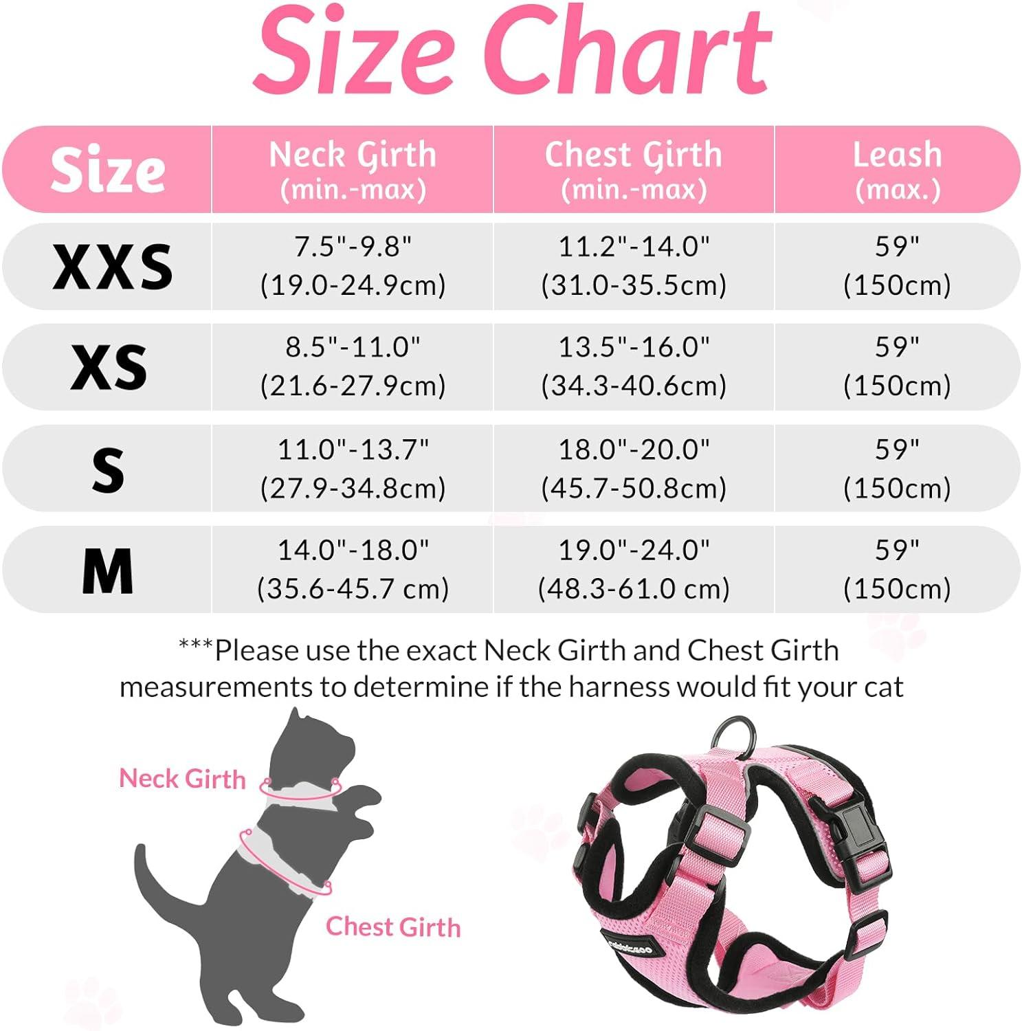 Rabbitgoo Cat Dishes & Chest Harness Set - Adjustable Cat Harness with ...