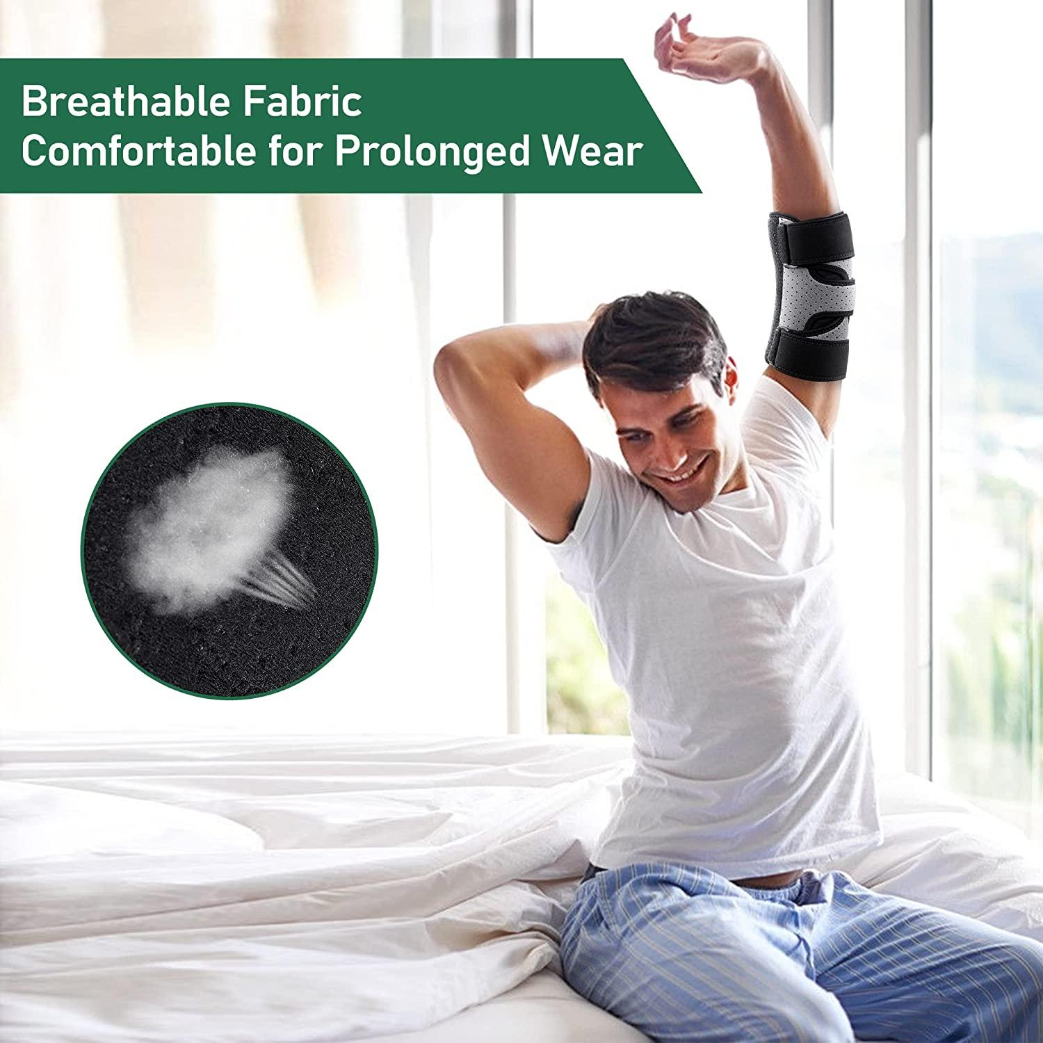 Wahopy Elbow Compression Brace with Removable Splint | Stable Support ...