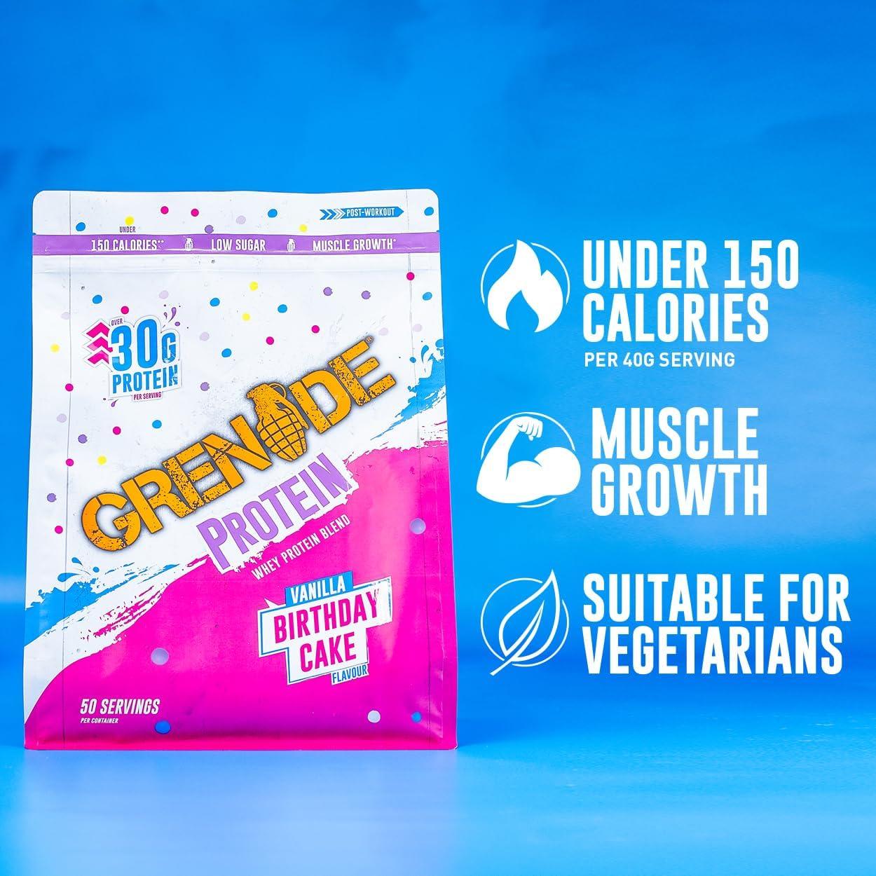 30g Protein Grenade Whey Protein Powder - High Protein Low Sugar (50 ...