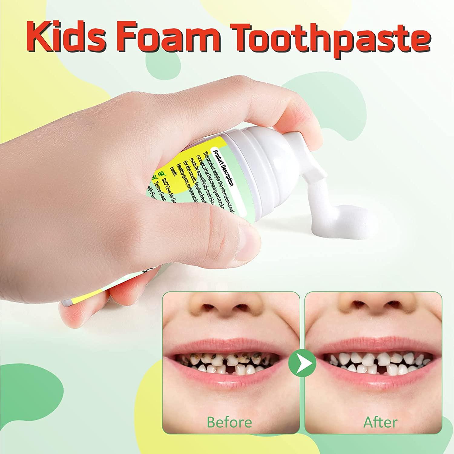 Kids Foaming Toothpaste with Low Fluoride | U-Shaped Toothbrush ...
