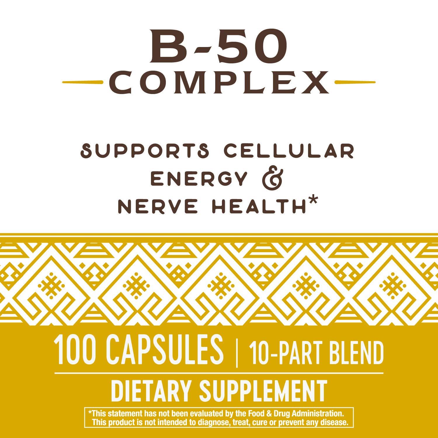 Nature's Way Vitamin B-50 Complex Capsules 100-Count Pack - Essential B ...