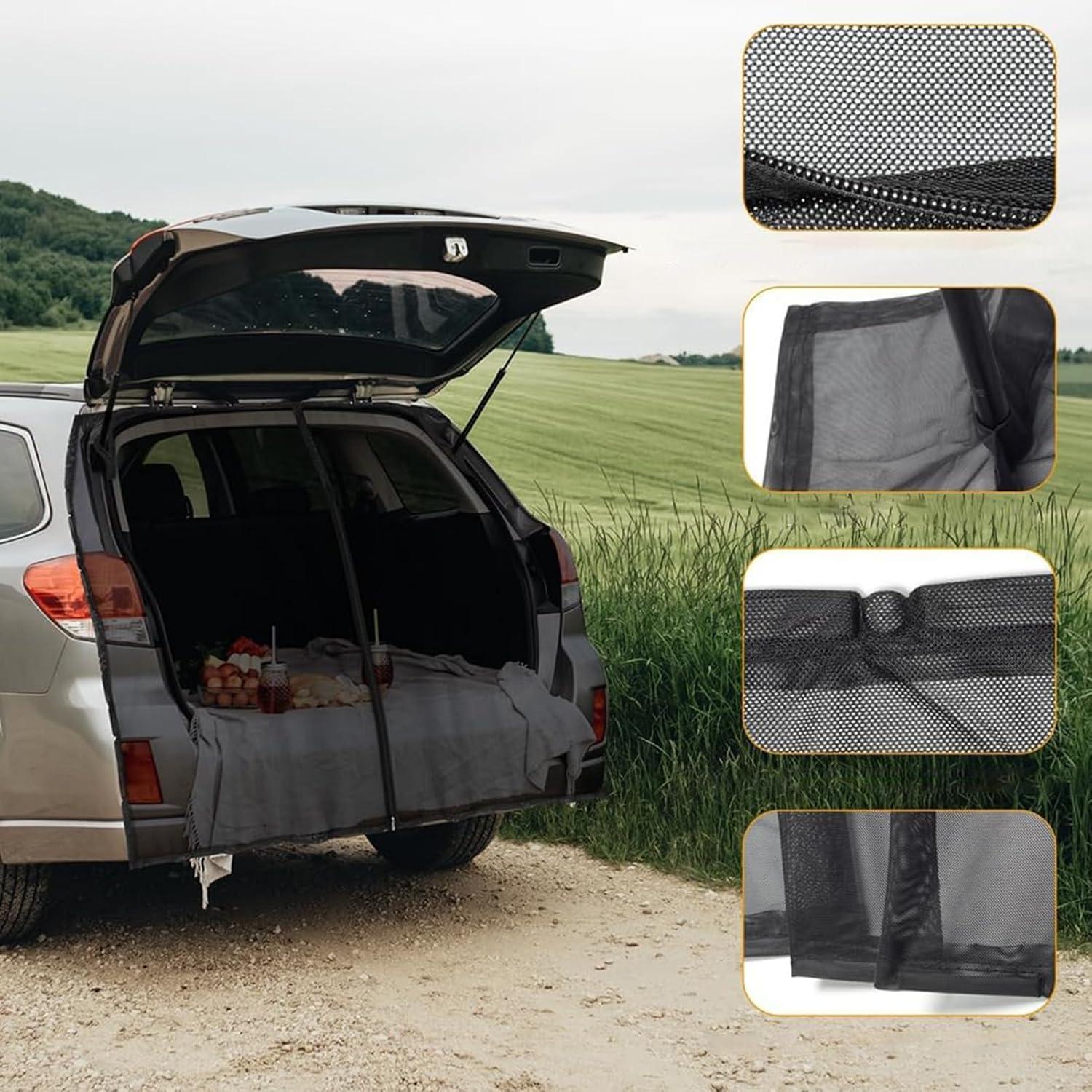 Car Tailgate Mosquito Net - Magnetic Fly Grille Mesh for Sun Protection ...