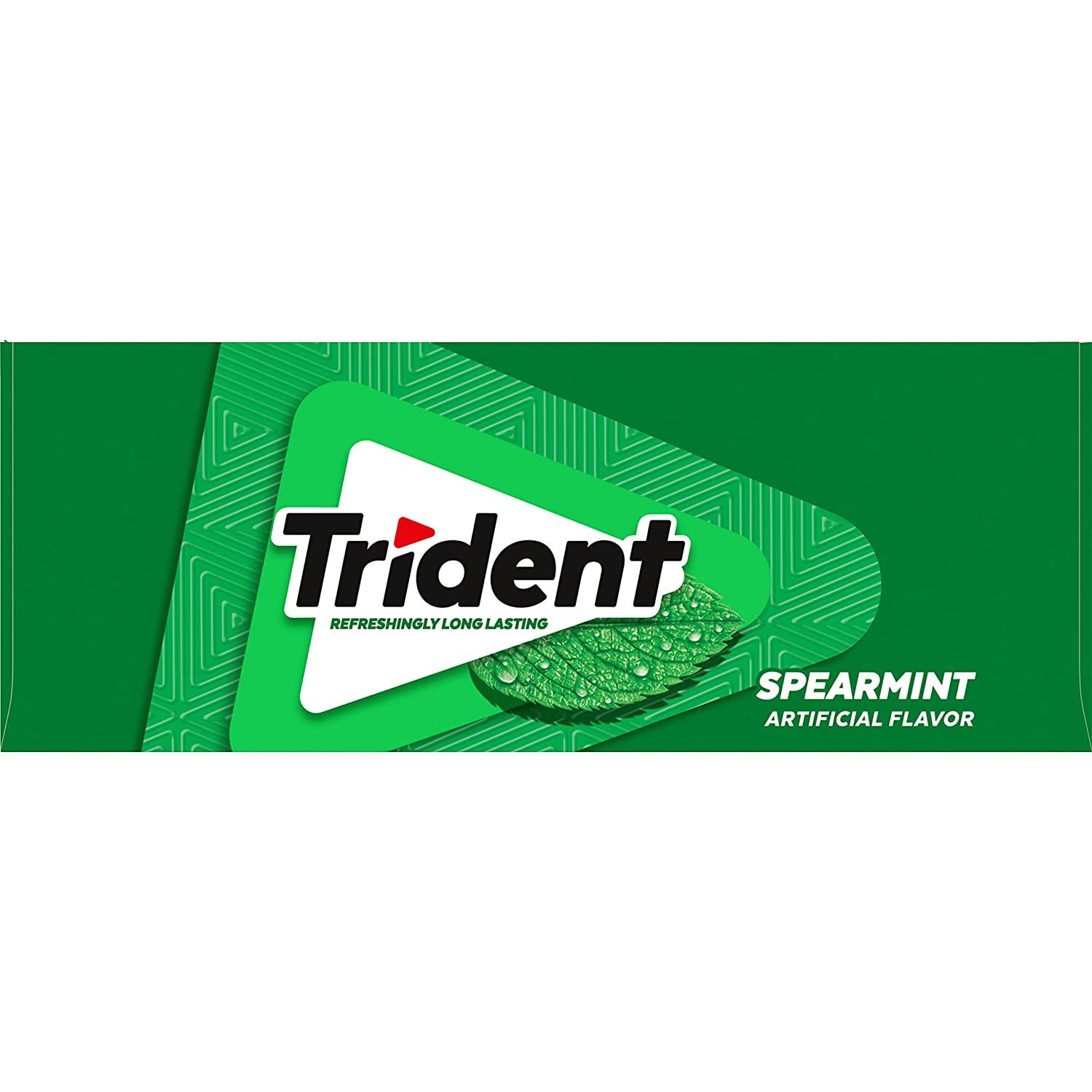 Trident Spearmint Sugar Free Gum - 6 Pocket Packs (168 Pieces ...