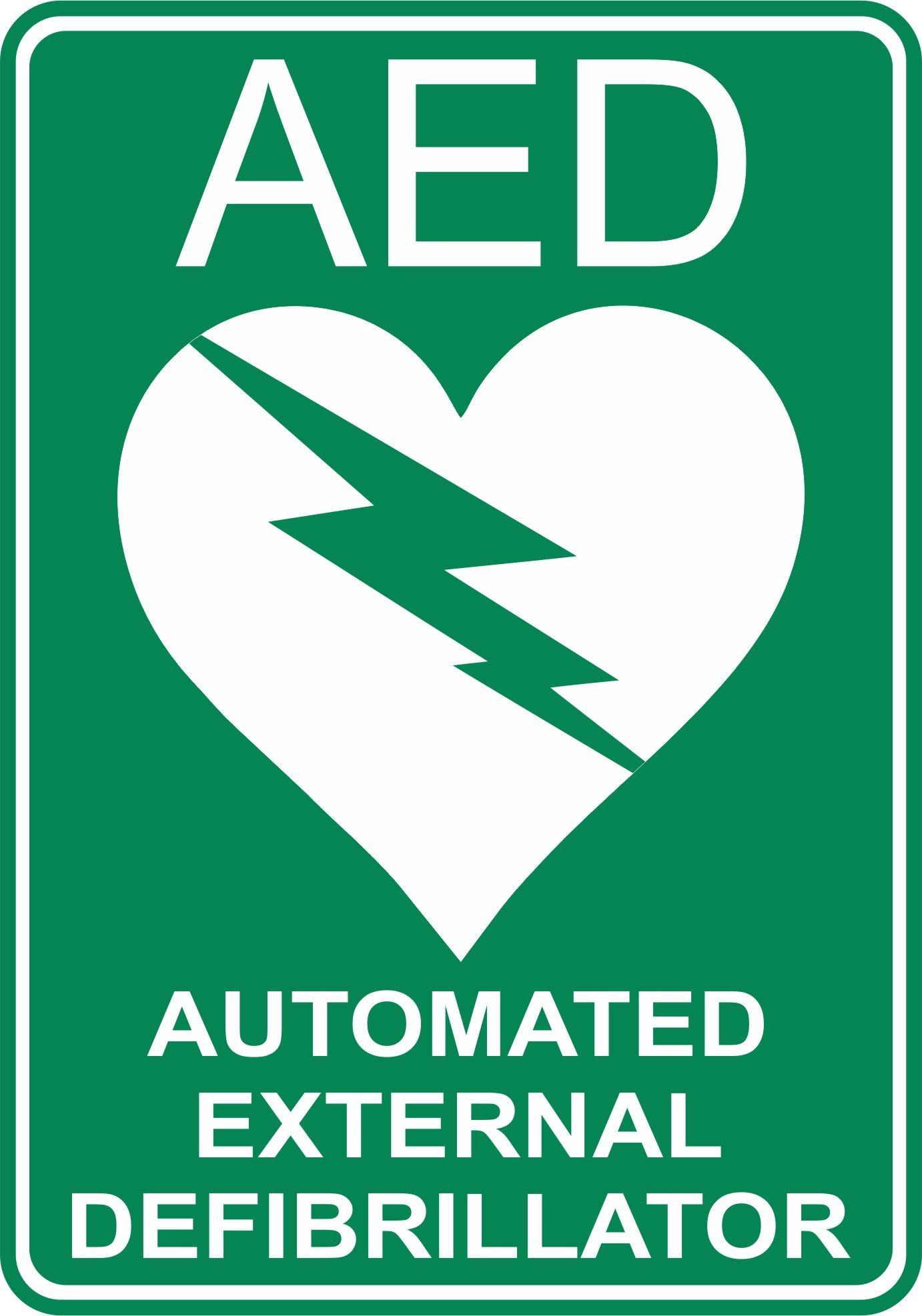 2 X AED DEFIBRILLATOR STICKER | Buy Now with Express International ...