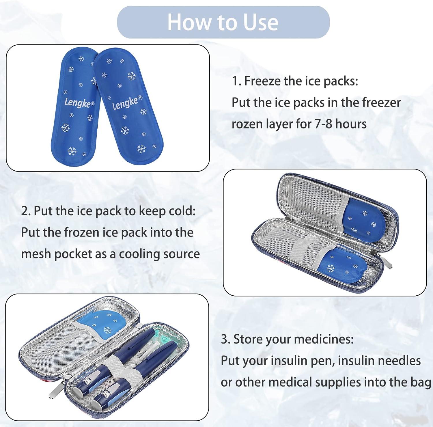 Bomkee Insulin Pen Bag Insulin Cooling Medication Bag for Diabetes with ...