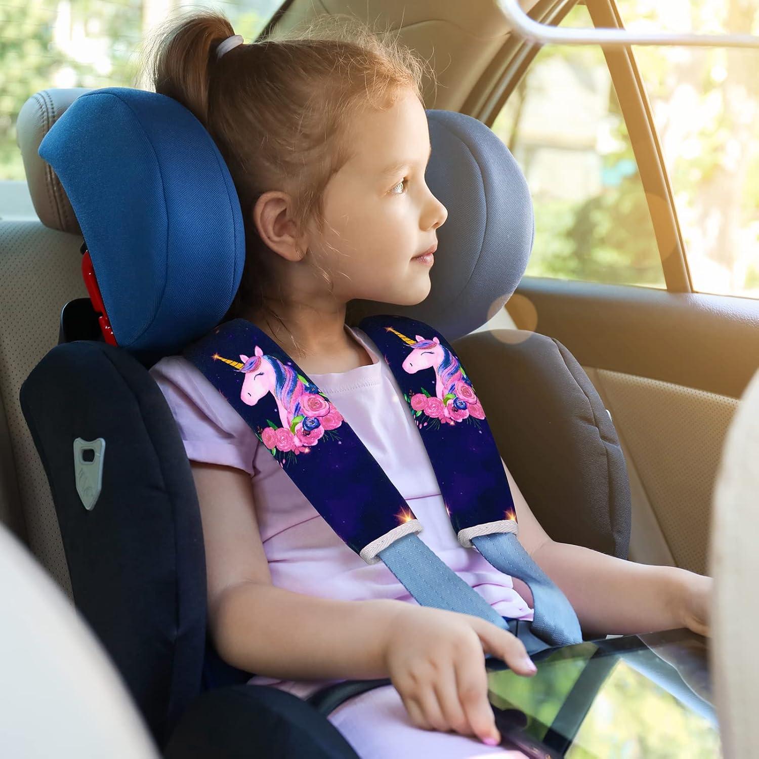 Unicorn Car Seat Belt Cushion for Kids | 2-Piece Protection Strap ...