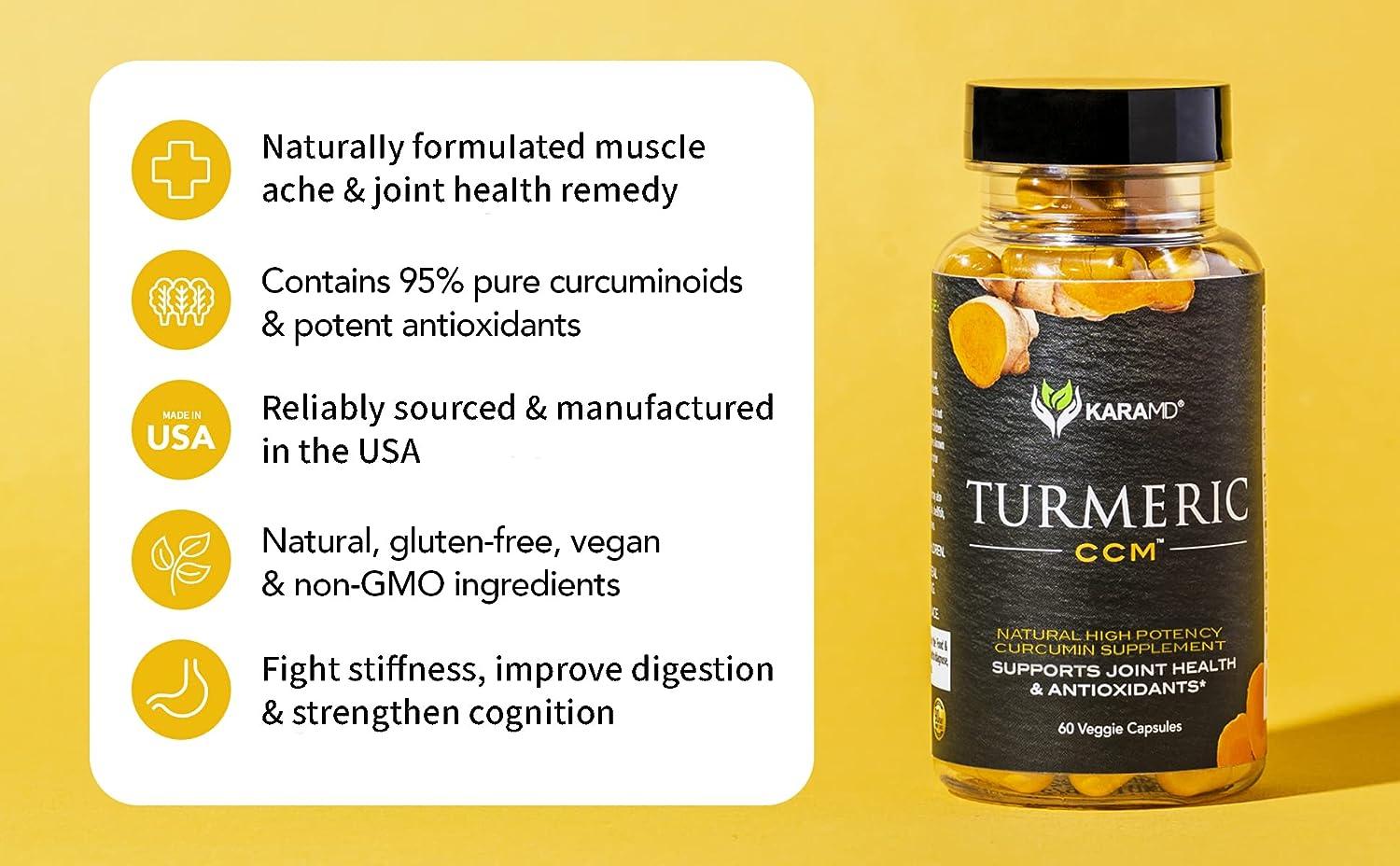 KaraMD Turmeric CCM - Joint Support Supplement with Boswellia - 60 ...