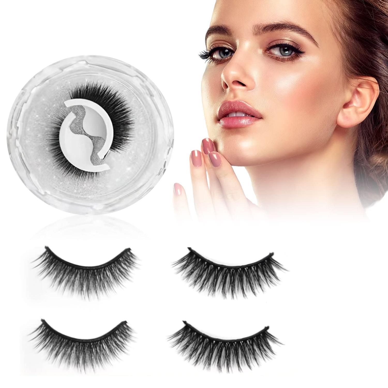 Self-Adhesive False Eyelashes: Natural Look, Reusable, Easy to Apply ...