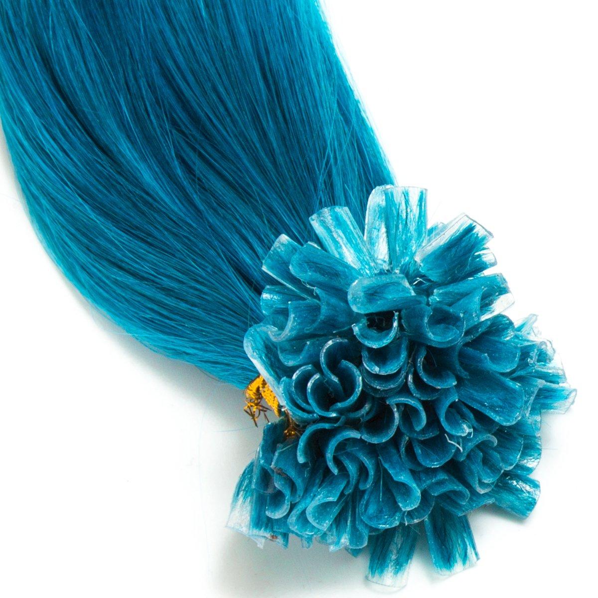 Turquoise Bonding Extensions - 100% Remy Hair 25 Strands 50cm U-Tip ...