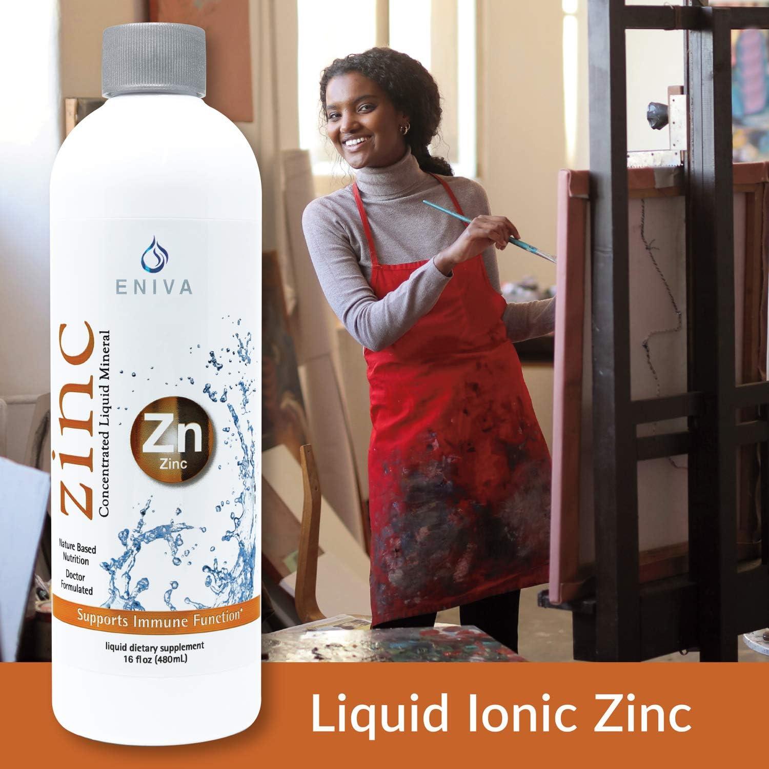 Eniva Liquid Ionic Zinc - Immune Health Vision Skin Support - Made in USA - Vegan, Keto and Low ...
