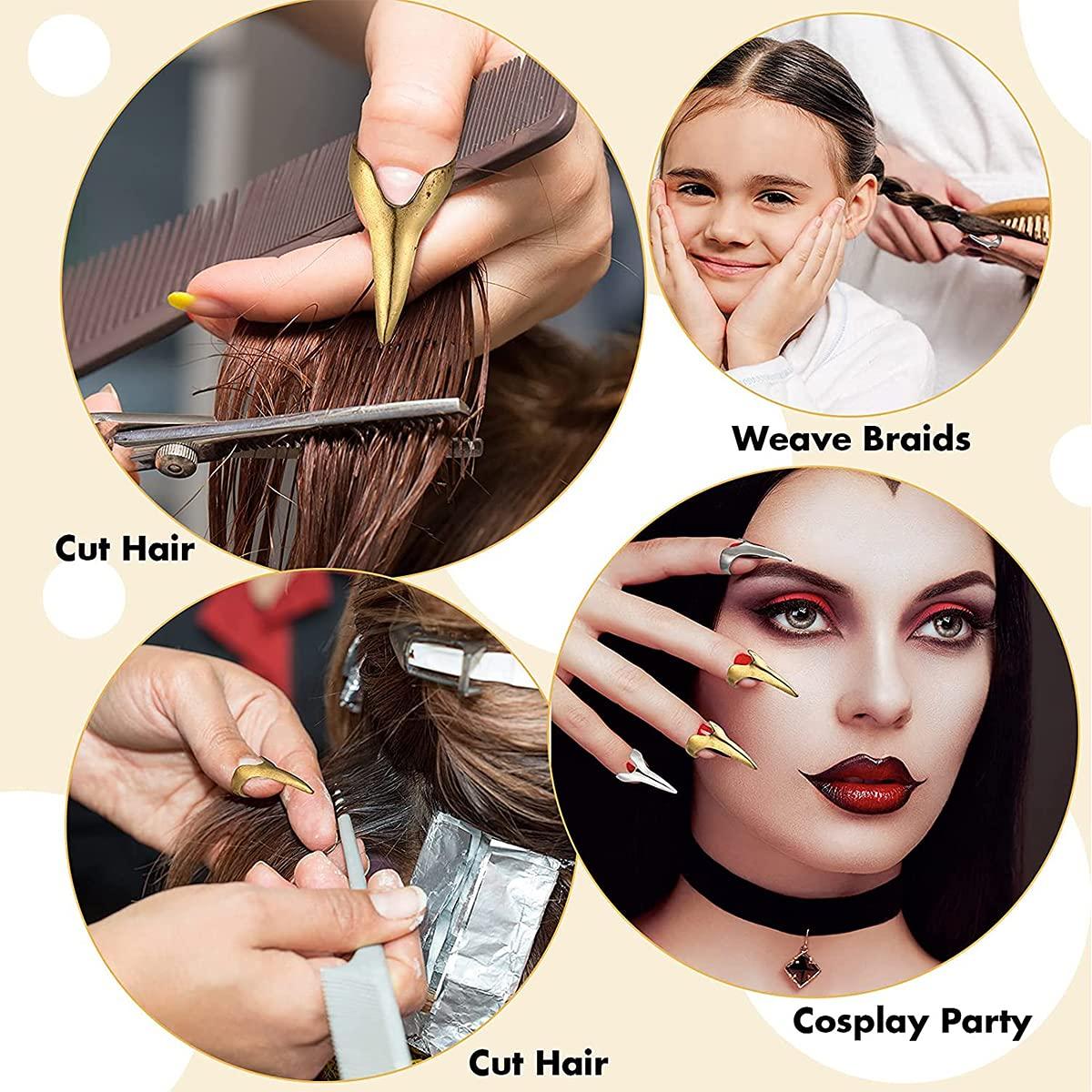 30-Piece Hair Parting Tool Finger Rings for Easy Braiding - Pinky Hair ...