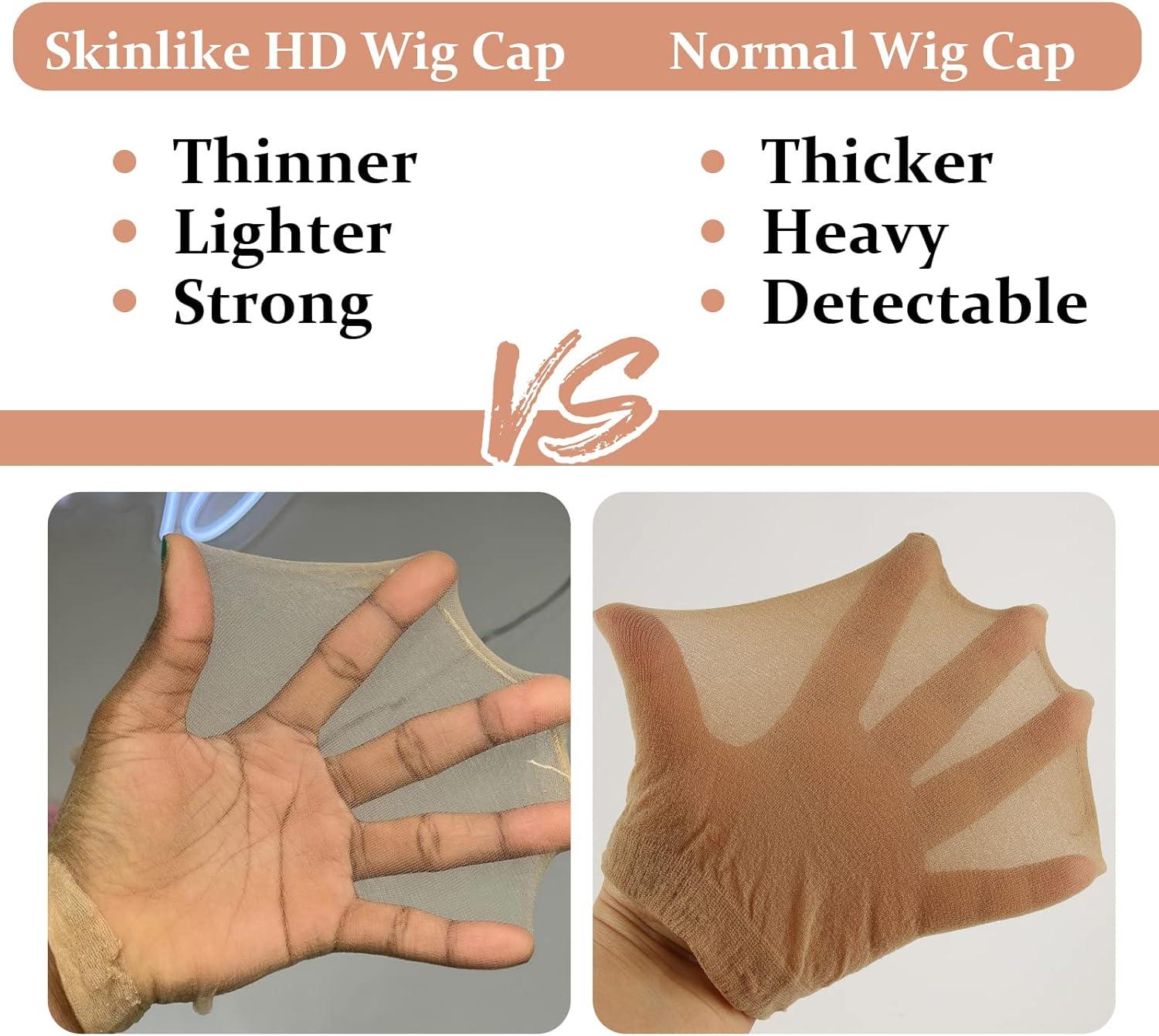 BEEOS Skinlike HD Wig Cap 4 Pack - Invisible, Sheer, Breathable and ...