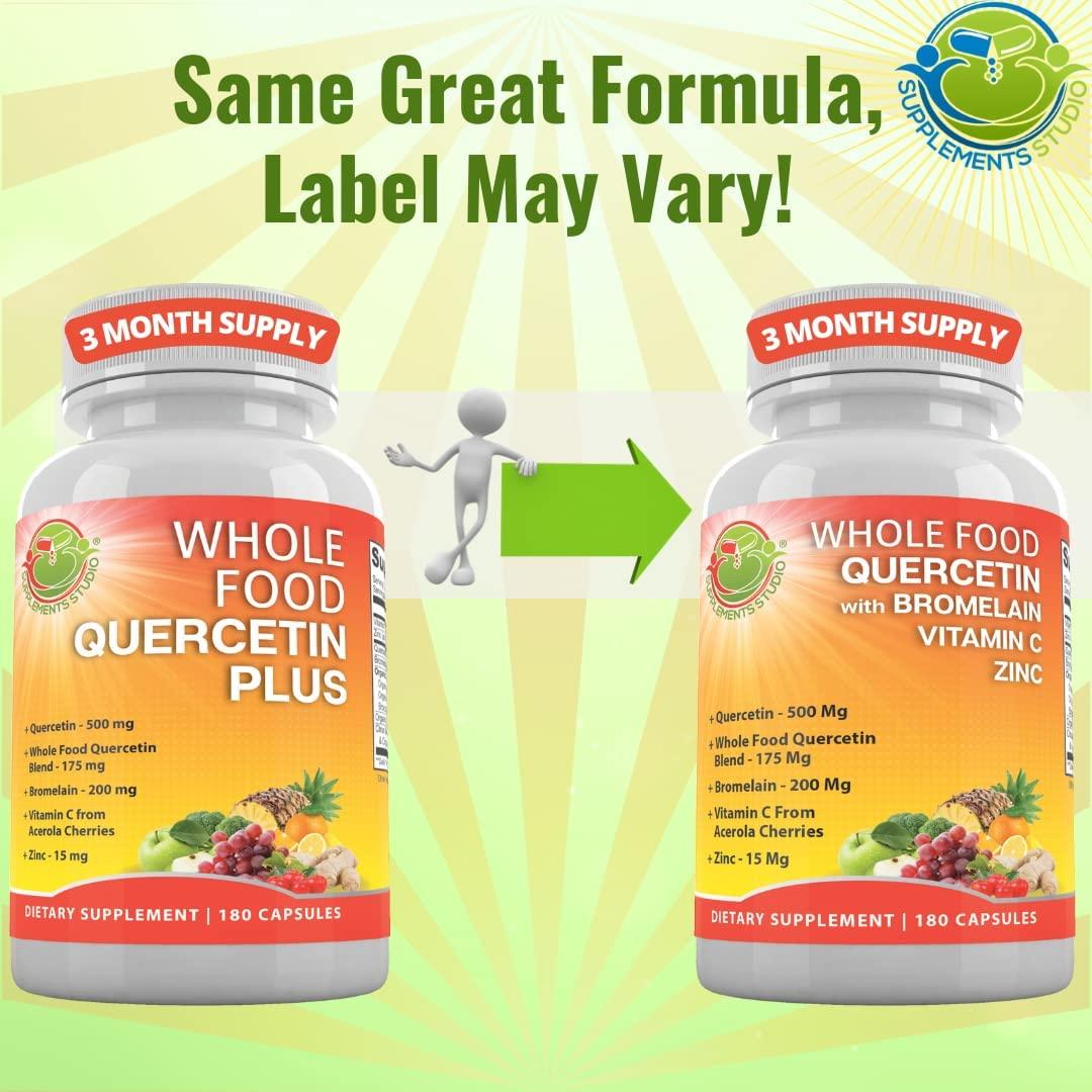 Quercetin 500mg with Bromelain, Zinc, Vitamin C - Immune Support ...