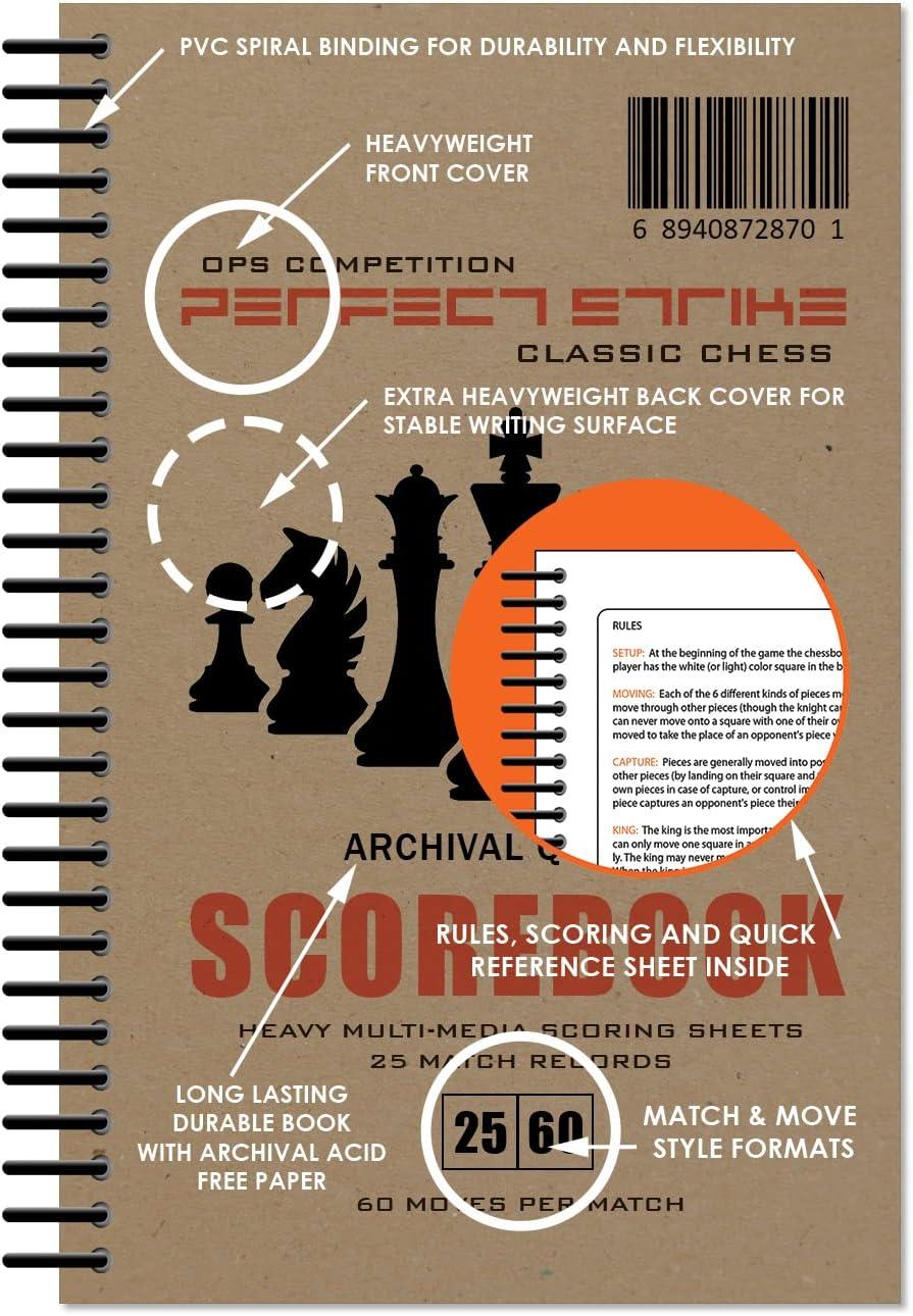 Perfect Strike Chess Scorebook and Rules - Heavy Duty Archival Quality ...