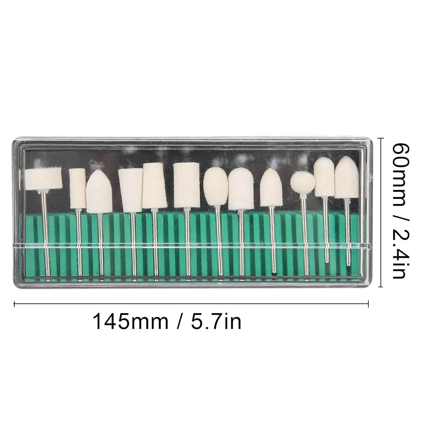 12pcs Wool Felt Mounted Mandrel Grinding Bits | Polishing Buffing ...