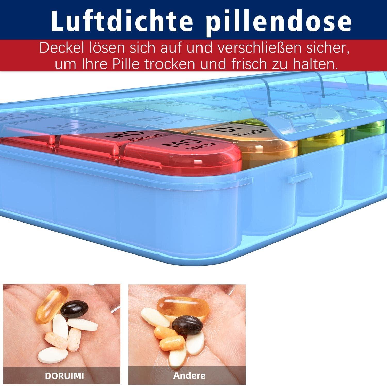 Doruimi 7-Day Pill Box - Large Compartment Medication Organizer for ...