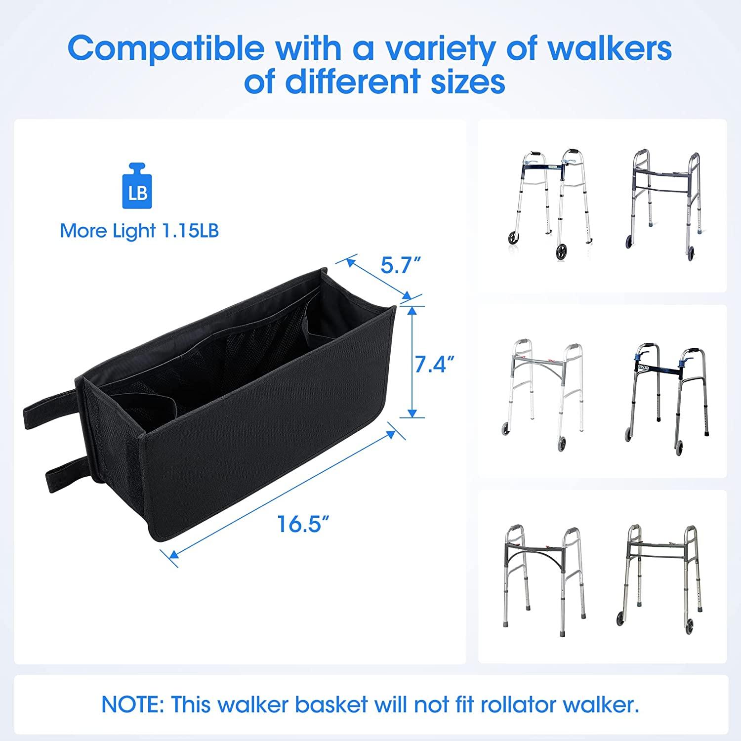 Upgrade Dotday Walker Basket Walker Bag Water Cup Holder Foldable ...