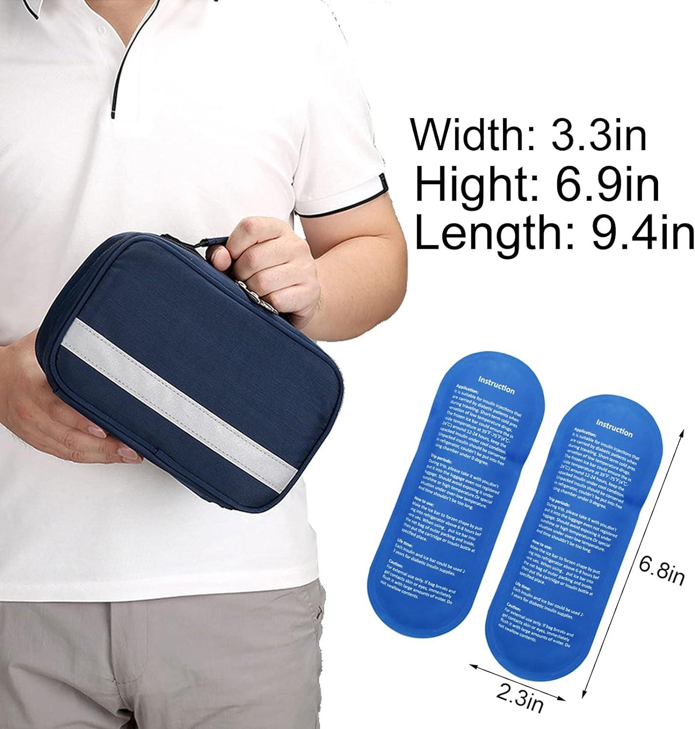 Insulin Cooler Travel Case - Diabetic Medication Cooler Bag with 4 Ice ...