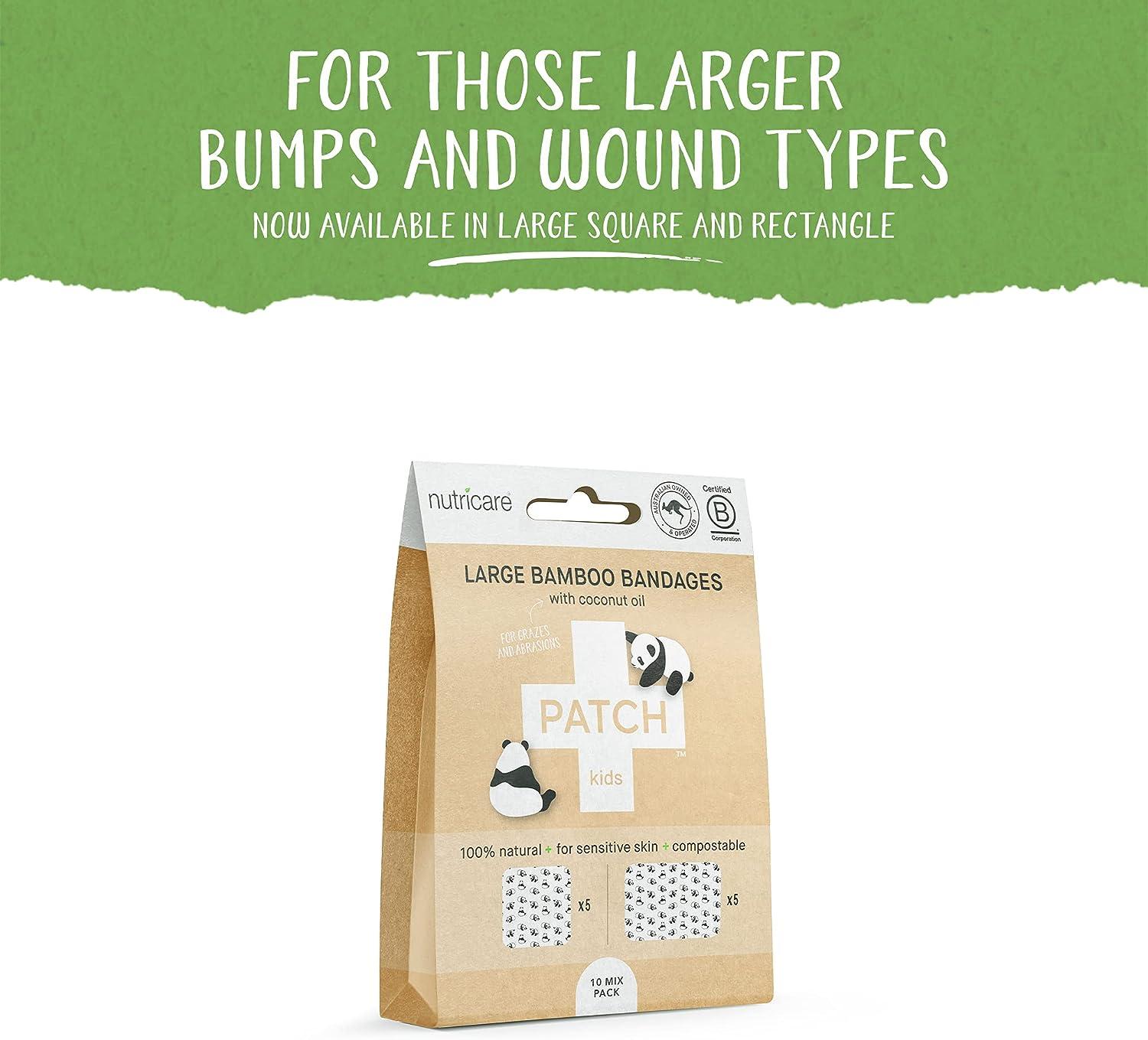 Large Square and Rectangle Bamboo Bandages - 10 ct | Hypoallergenic ...