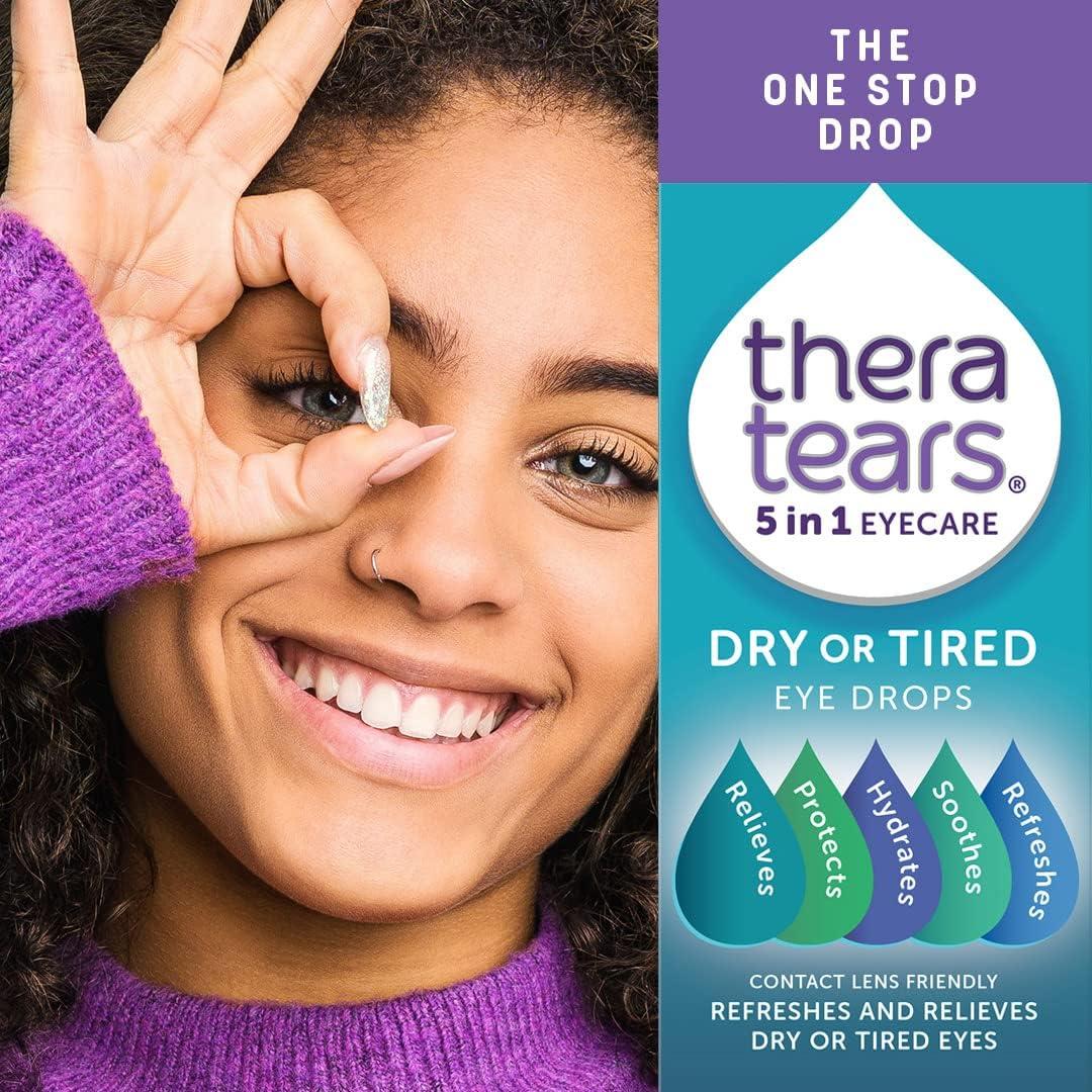 TheraTears 5-in-1 Eye Drops | Hydrates, Protects, and Relieves Dry or ...