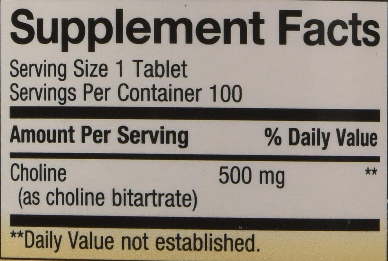 Nature's Way Choline 500mg - 100 Tablets | Essential Brain Health ...