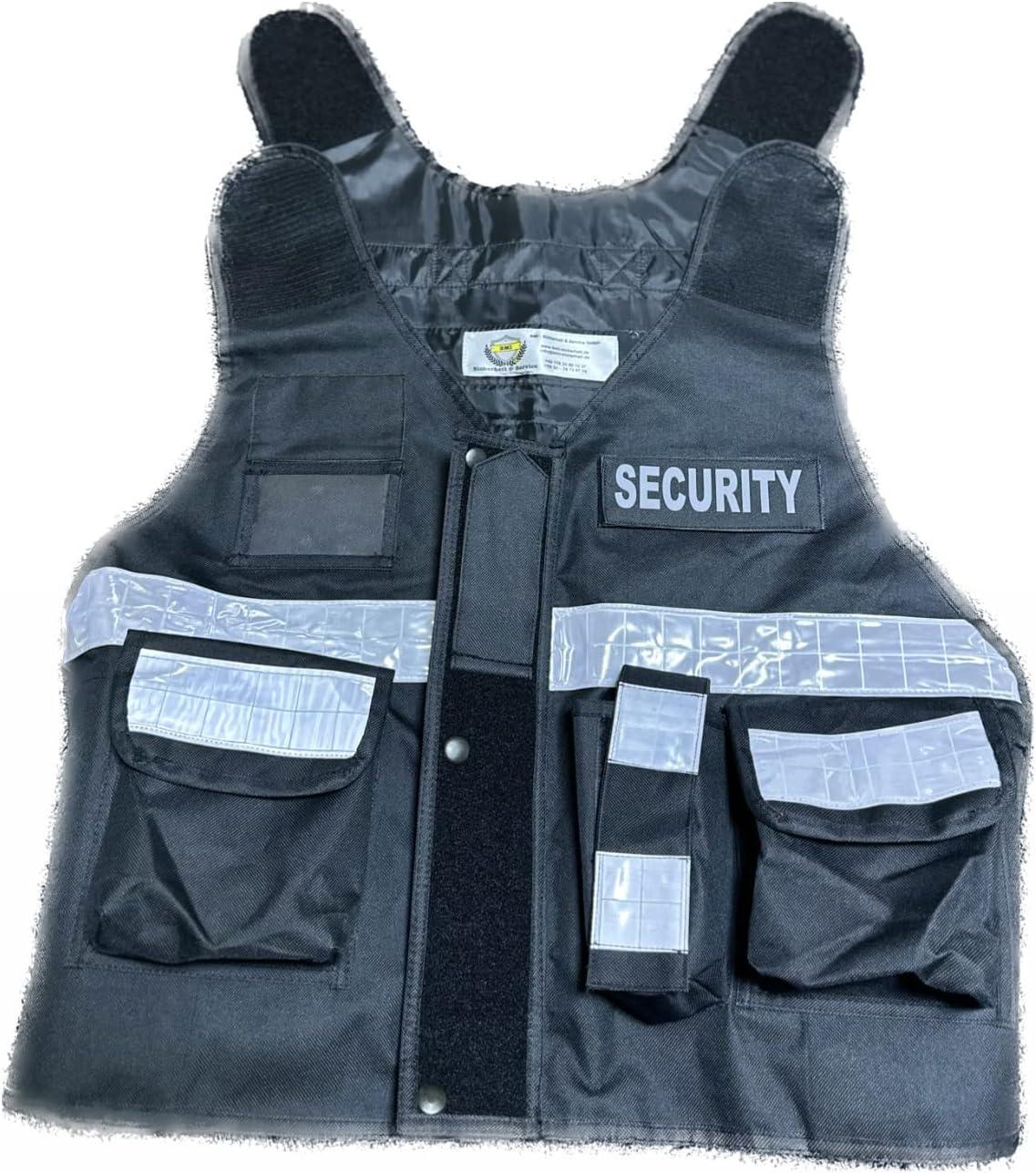High Visibility Tactical Vest | Security Service Vest - Black ...
