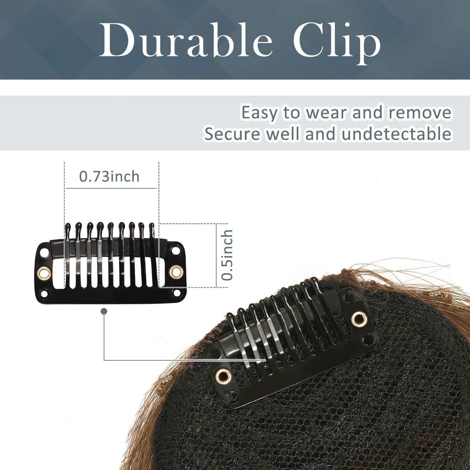 BARSDAR Clip in Fringe Human Hair - 100% Real French Bangs Extensions ...