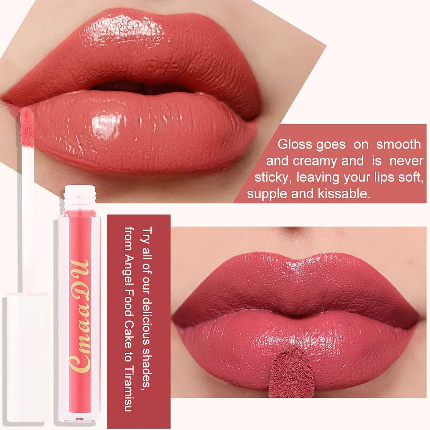 Domality 8 Colors Glossy Liquid Lipstick Set - Creamy & Nourishing High ...