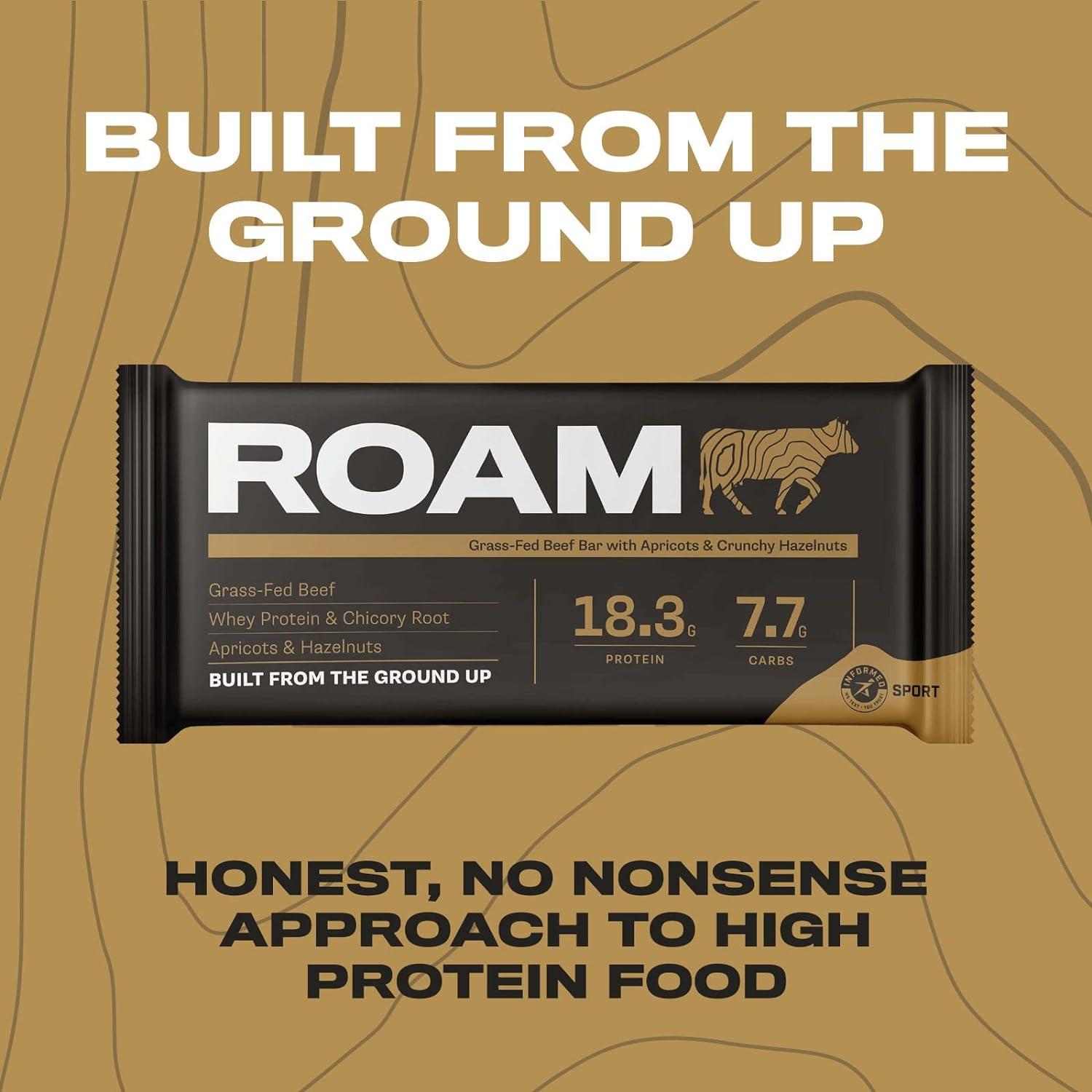 ROAM Natural Protein Bars: High Protein, Low Carb Meal Replacement, 6 ...