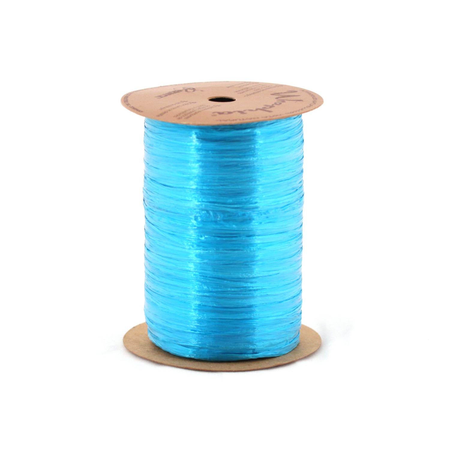 Berwick Offray 1/4'' Aqua Blue Pearlized Raffia Ribbon - 100 Yards ...