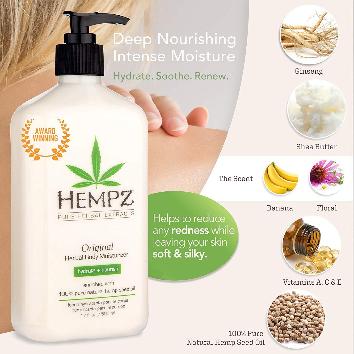 Hempz Original, Natural Hemp Seed Oil Body Moisturizer with Shea Butter ...