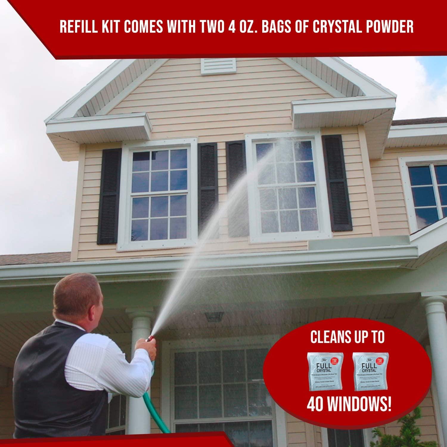Full Crystal Refill Kit - 4 Oz. Crystal Powder Exterior Window Cleaner ...