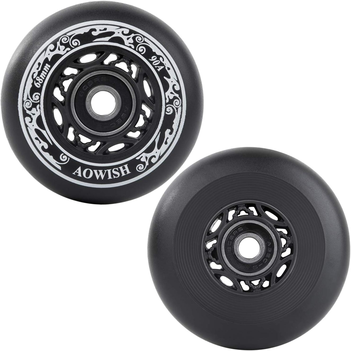 AOWISH 68mm Mini Rip Stick Skateboard Wheels 90A - Set of 2 Black ...