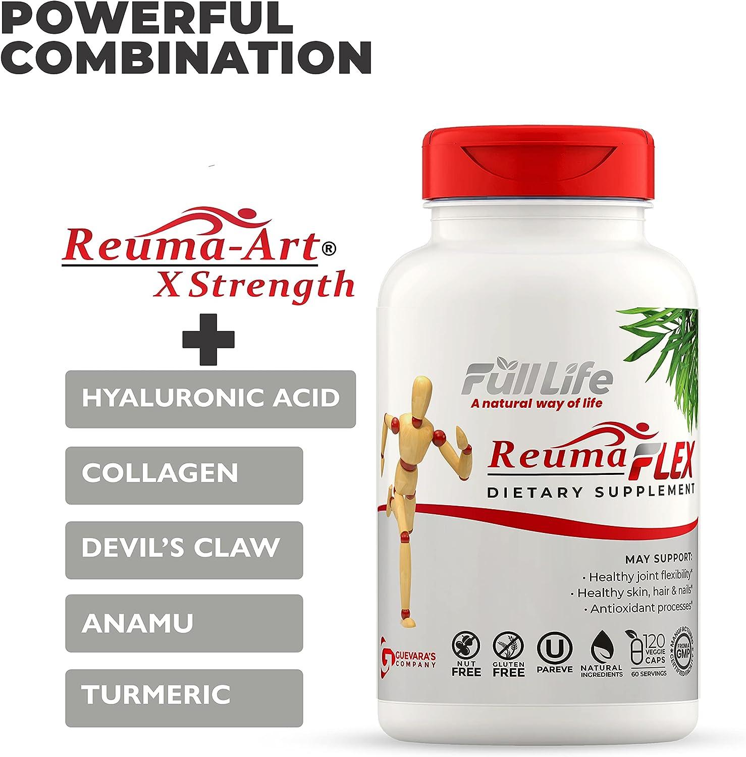 Reuma-Art Flex Herbal Supplements with Collagen, Turmeric - 120 ...