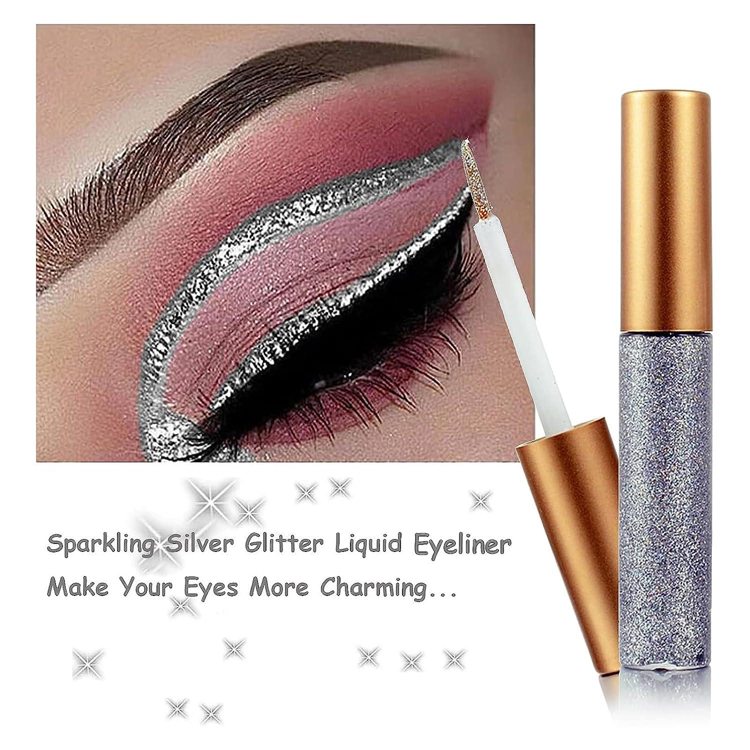 silver glitter eyeliner liquid