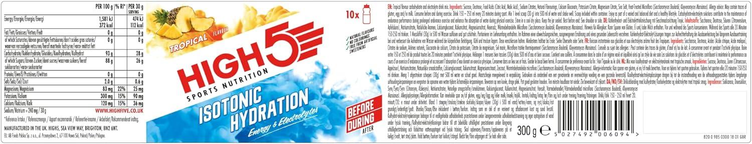 High5 Tropical Hydration Energy Drink Powder | Isotonic Electrolyte ...
