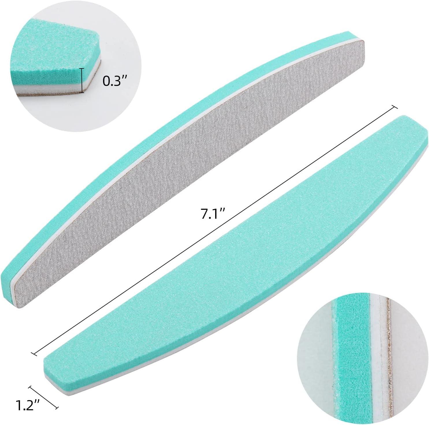 20 Count Nail Files and Buffers Kit - Double Sided Emery Boards and ...