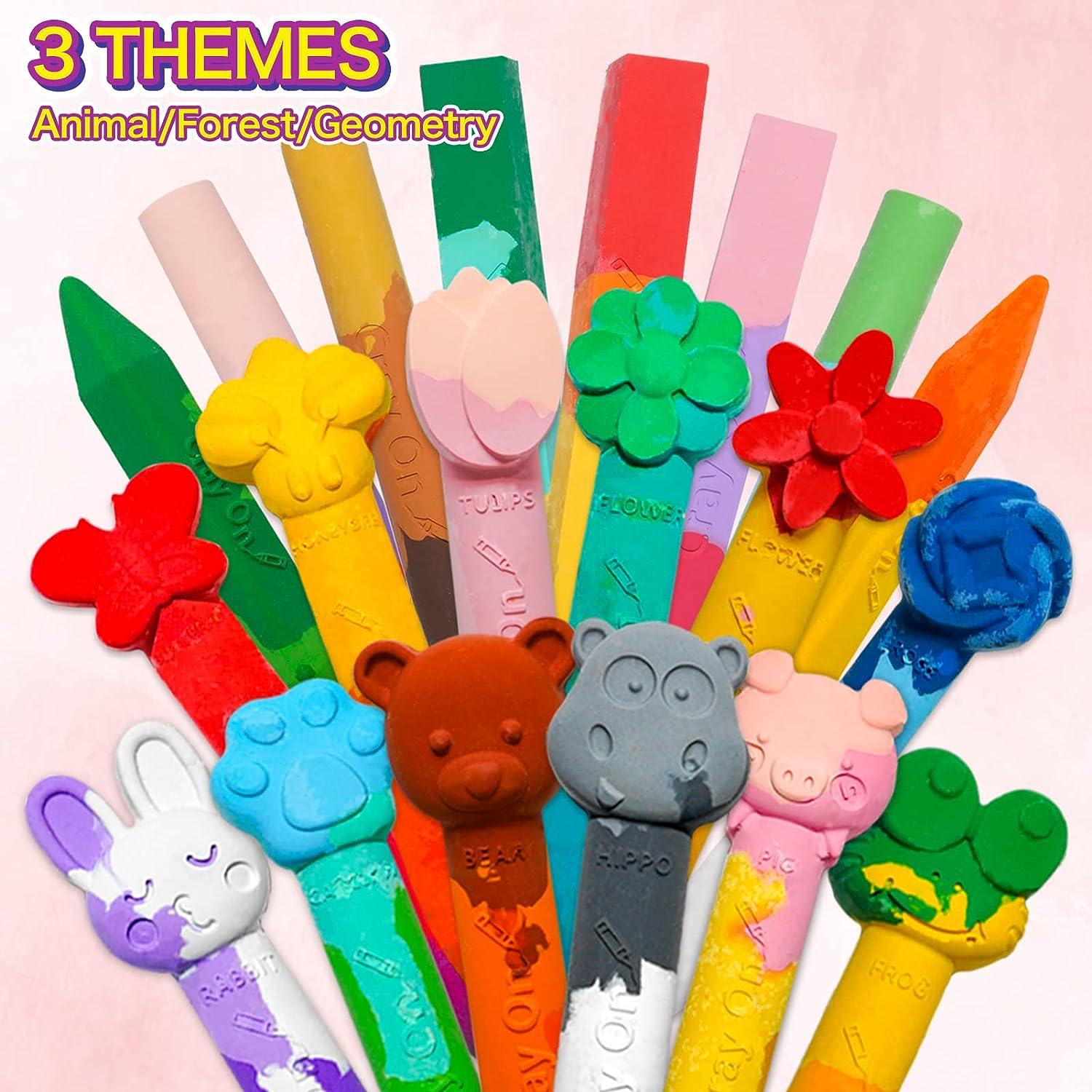 Christmas Crayon Mold Set - 5 PCS Silicone Oven Safe Shapes with Animal ...