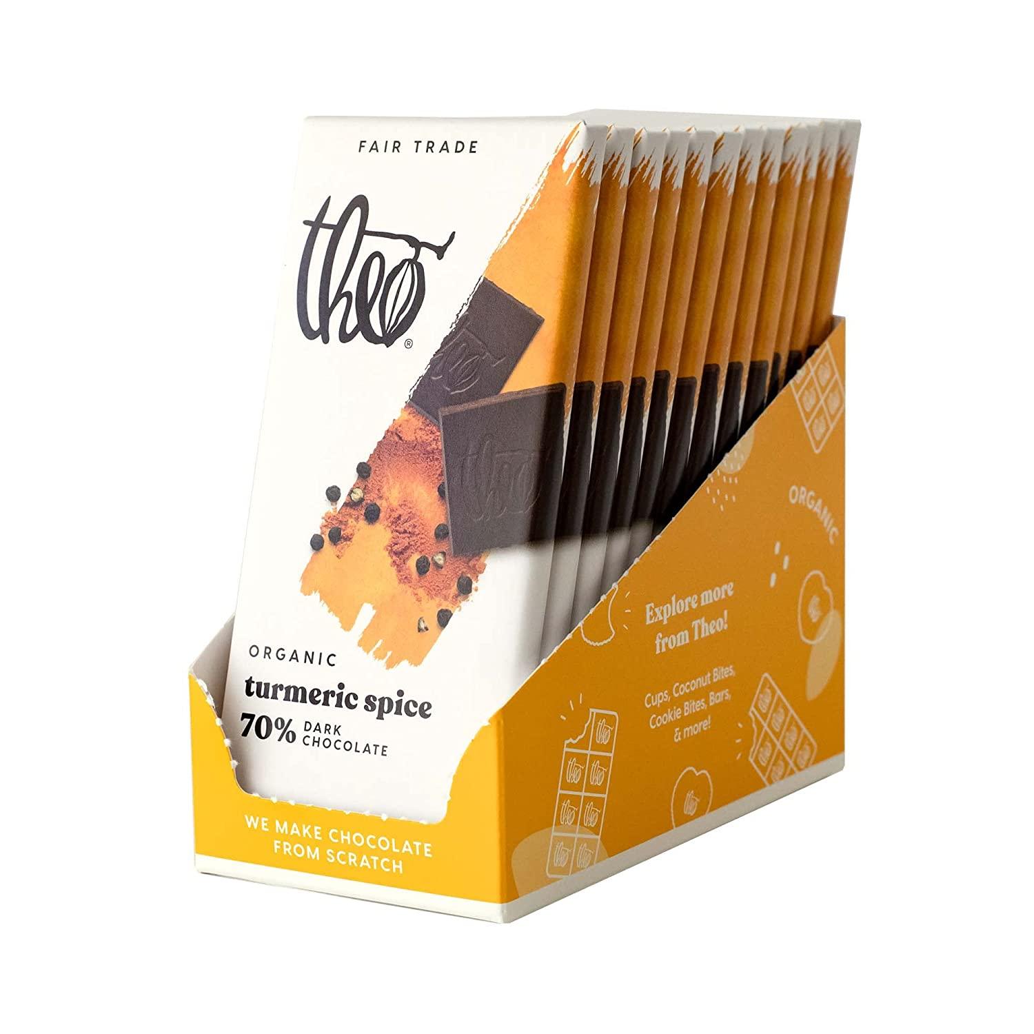 Theo Chocolate Turmeric Spice Dark Chocolate Bar 70% Cacao | Organic ...