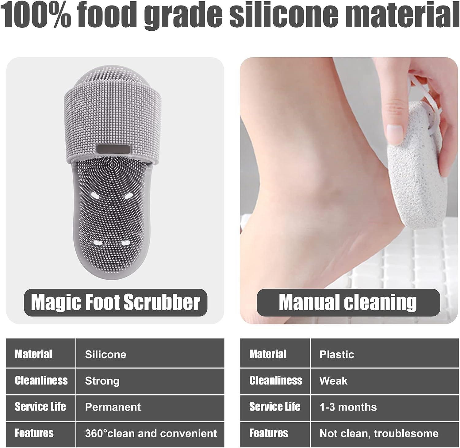 Silicone Shower Foot Scrubber - Non-Slip Personal Foot Massage ...