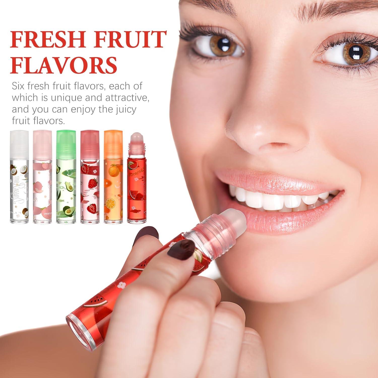 Minkissy 6pcs Lip Gloss Set Fruit Flavored Moisturizing Lipsticks ...