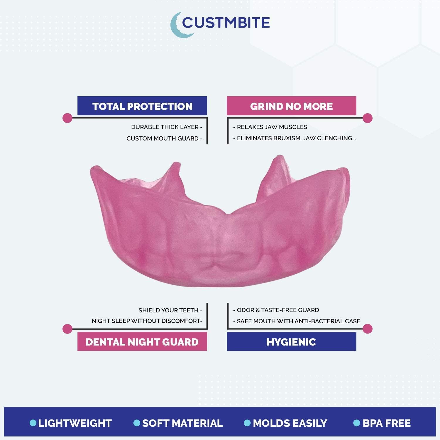CustMbite Pink Night Guard (2 Pack) - Made in USA - Teeth Grinding ...