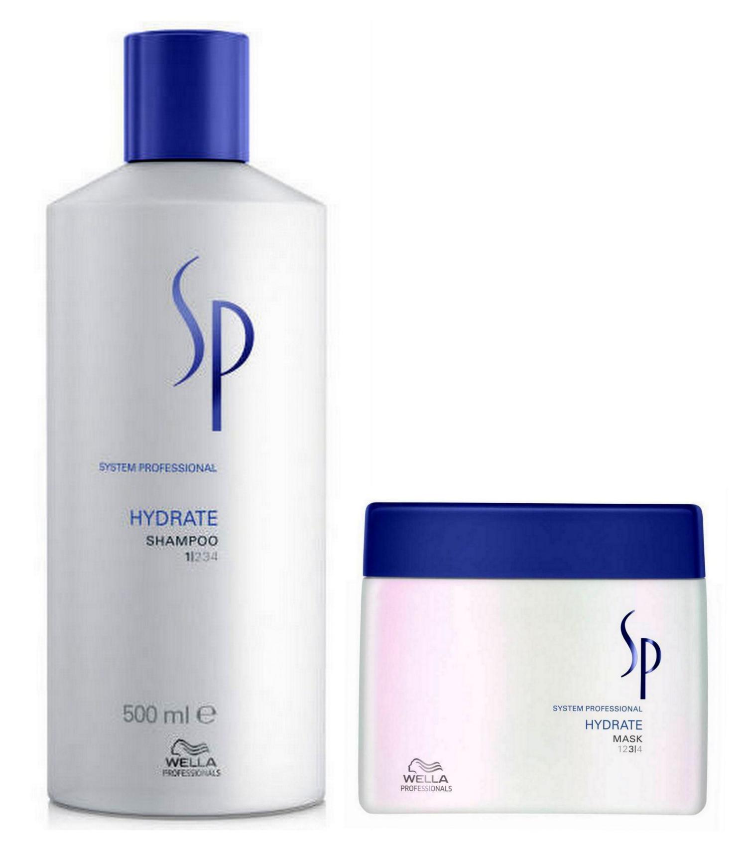 WELLA SP System Professional Hydrate Duo Shampoo & Mask Set | 500ml + 400ml | International ...